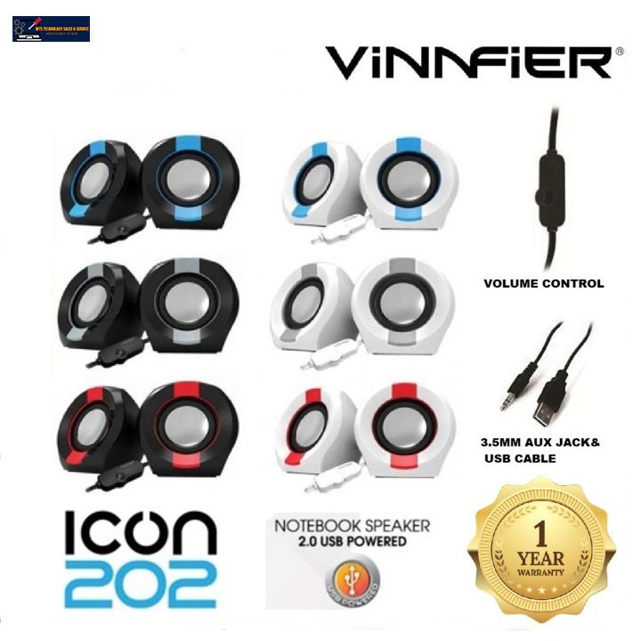 Vinnfier Portable USB Powered Speaker ICON 202 Unique Design & External ...