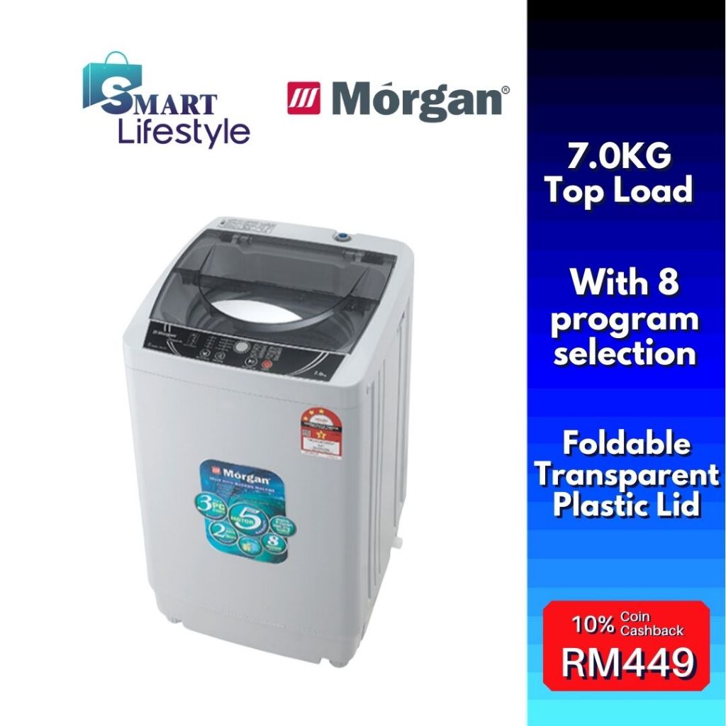 Morgan Top Load Fully Auto Washer 7KG MWM-7 ZIRCON | Shopee Malaysia