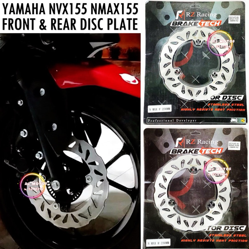 YAMAHA NMAX155 NMAX V1 V2 FRONT & REAR DISC PLATE BUNGA DESIGN STANDARD ...