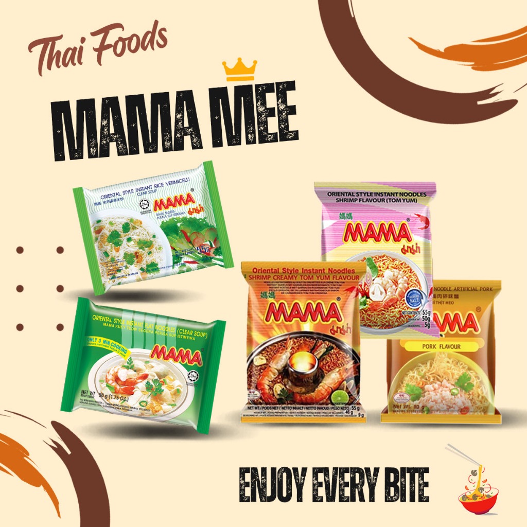 MAMA MEE INSTANT NOODLES ~ THAILAND MAMA MEE ( 4 Flavour ) | Shopee ...