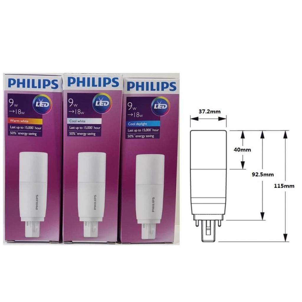 PHILIPS 9W PLC LED G24D STICK BULB MYCARE | Shopee Malaysia