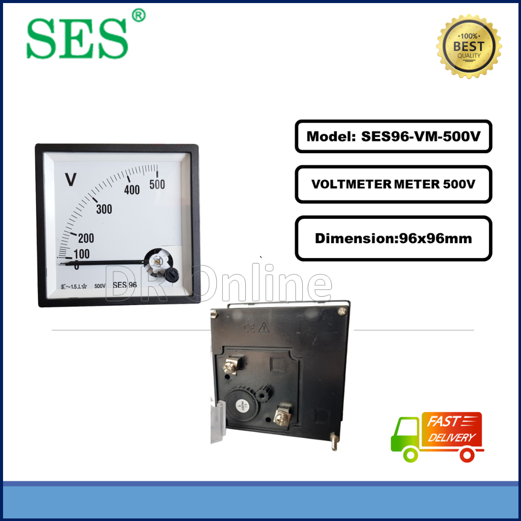 SES AC Analogue Voltmeter Panel 0-500V ,96mm x 96mm | Shopee Malaysia