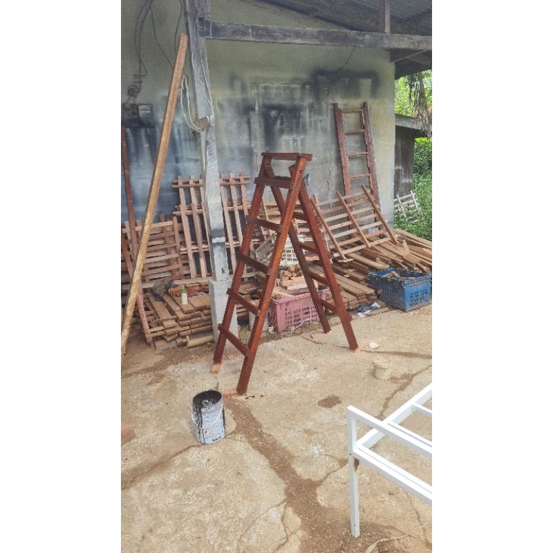 Double Sided Foldable Ladder, Tangga lipat solid kayu, tangga tmb ...