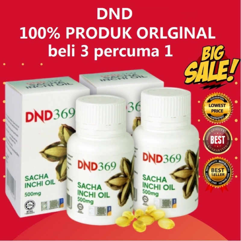 Beli 3 percuma 1 DND369 Sacha Inchi Oil Softgel (1 Botol x 60 Biji) DND ...
