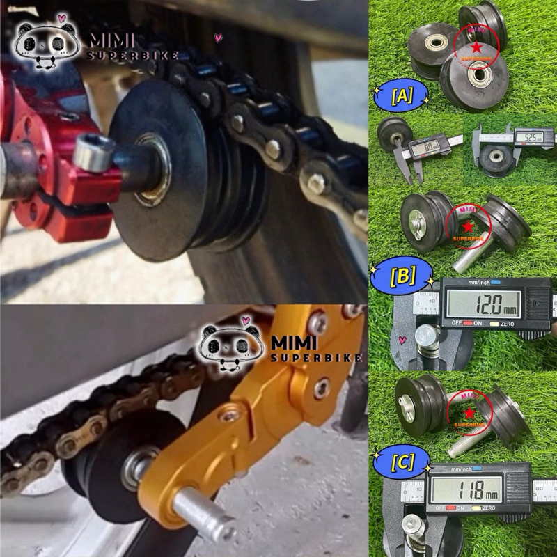 UNIVERSAL CHAIN TENSIONER ROLLER RUBBER GETAH GUIDE RANTAI MOTORCYCLE ...