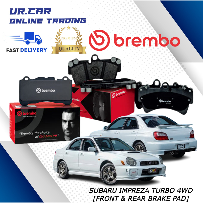 BREMBO SUBARU IMPREZA TURBO 4WD BRAKE PAD FRONT (DEPAN) & REAR (BELAKANG) 100% ORIGINAL BREMBO ...