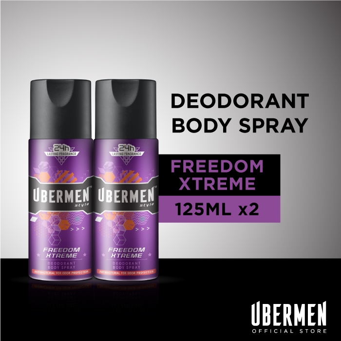 [Twin Pack] Ubermen Style Deodorant Body Spray 125ml x2 (Freedom ...