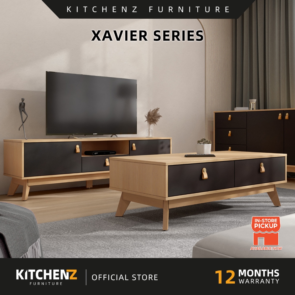 KitchenZ Xavier Series Minimalist TV Cabinet Display Cabinet Side Table ...