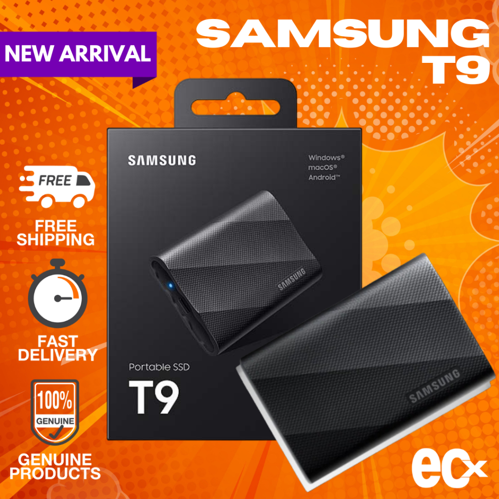 Samsung T9 Portable SSD (Black) MU-PG1T0B - USB 3.2 Gen 2x2, up to ...