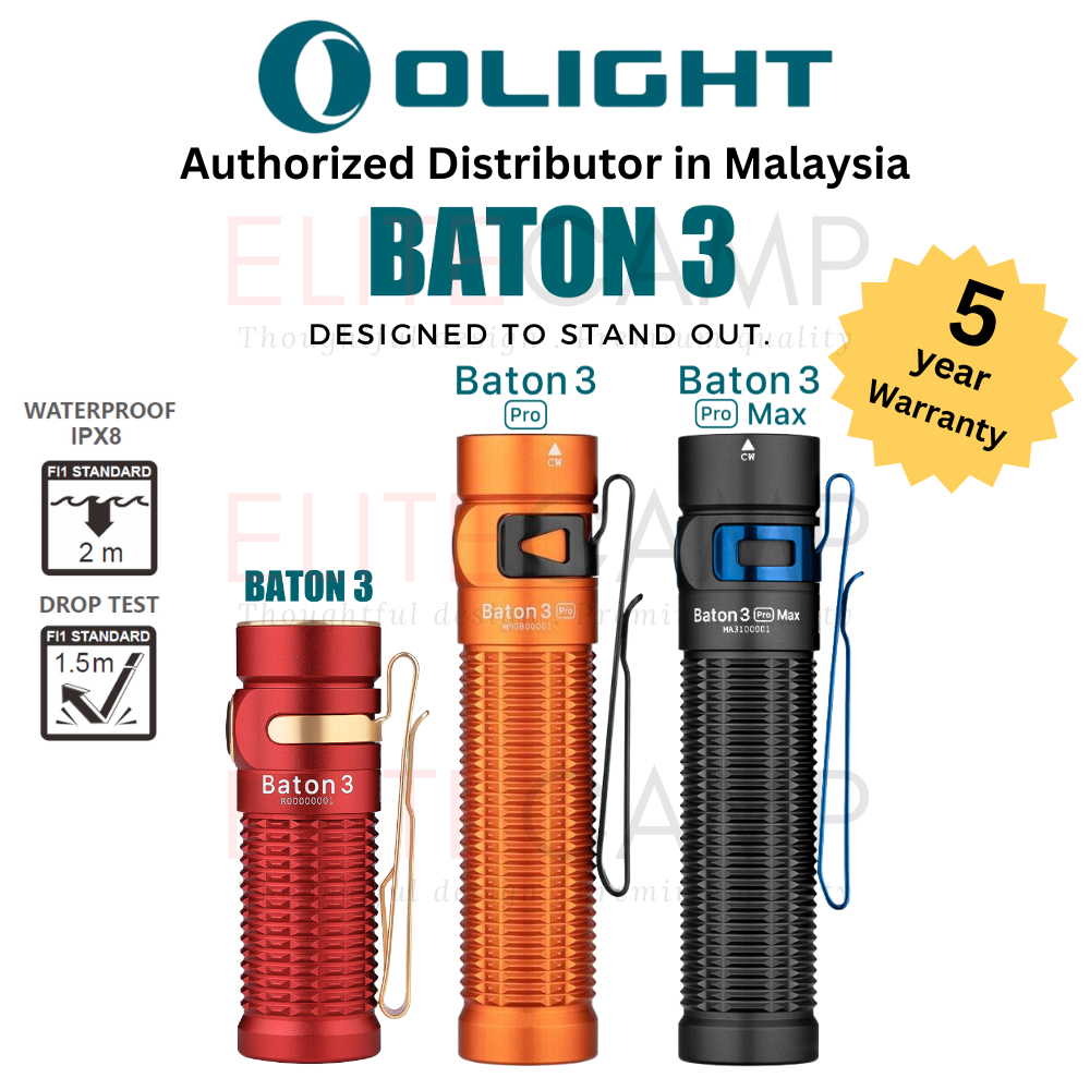 Olight Baton 3 (Pro) (Pro Max) Rechargeable Water Proof Magnetic Flash ...