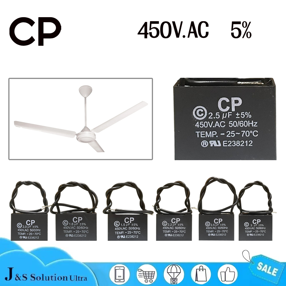 CP Fan Capacitor |1.5uF | 1.8uF | 2.0uF | 2.2uF | 2.5uF | 3.0uF | 450v ...