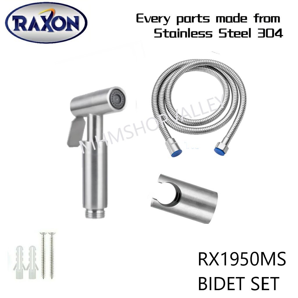 RAXON STAINLESS STEEL 304 HIGH PRESSURE MATT HAND SPRAYER BIDET SETS ...