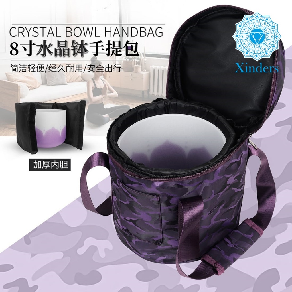 XINDERS 水晶钵袋 带内胆 6-14 Inch Padded Carry Case Bag Crystal Singing Bowl ...