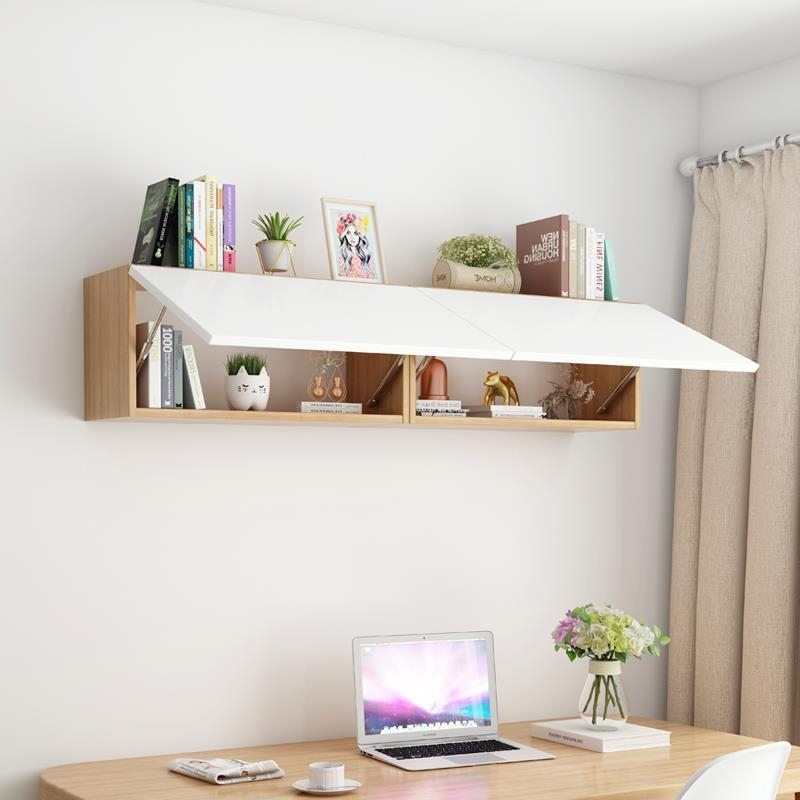 Solid wood wall mounted cabinet bookshelf wall mounted storage rack ...