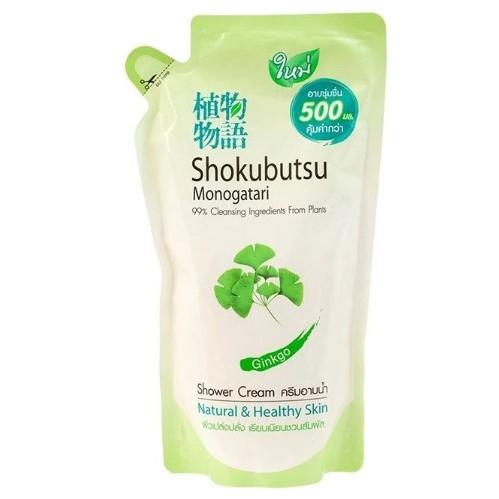 SHOKUBUTSU MONOGATARI SHOWER CREAM Ginkgo Light Green Color Refill 500 ...