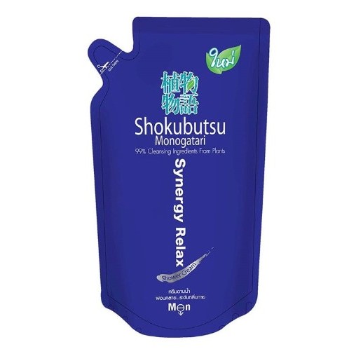 Shokubutsu Monogatari Men Shower Cream Synergy Relax Refill Blue Color ...