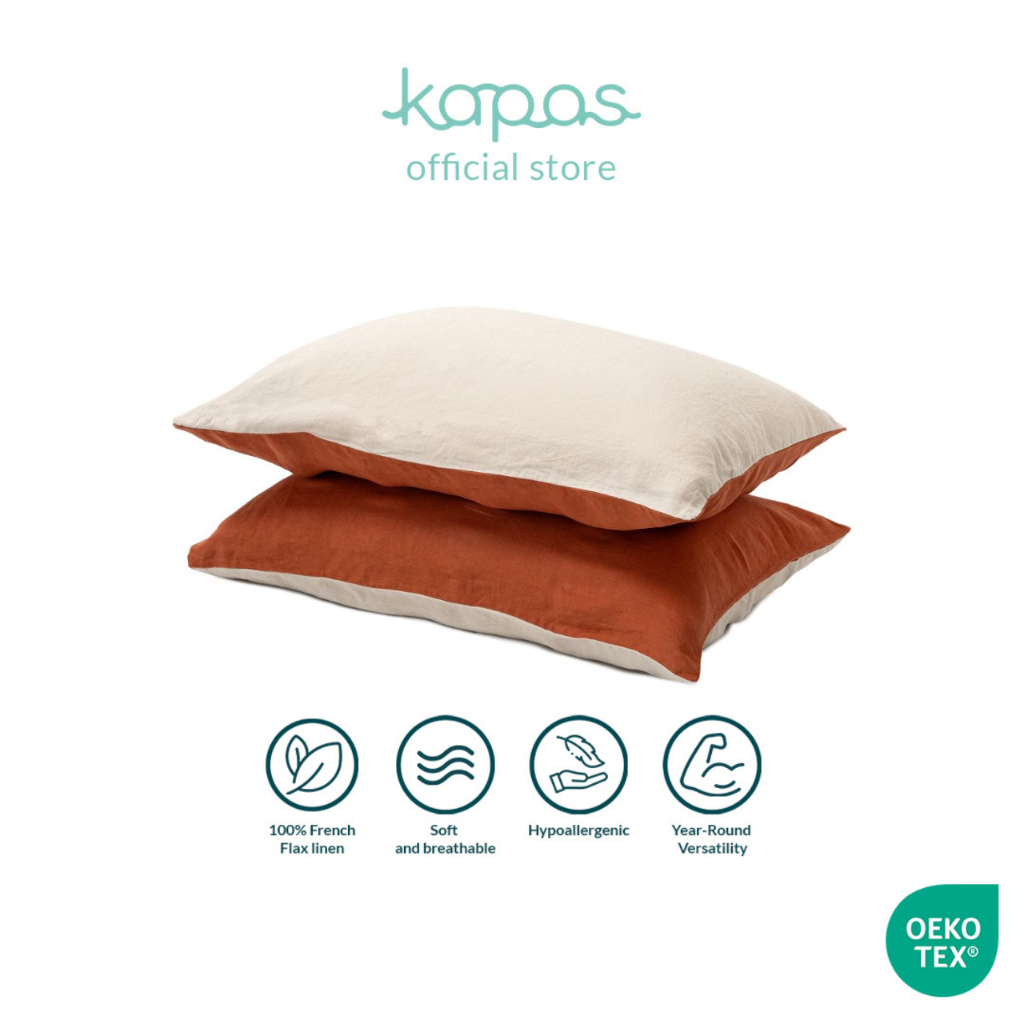 KAPAS LIVING | Pillowcase | 100% French Linen | Standard & King Size ...