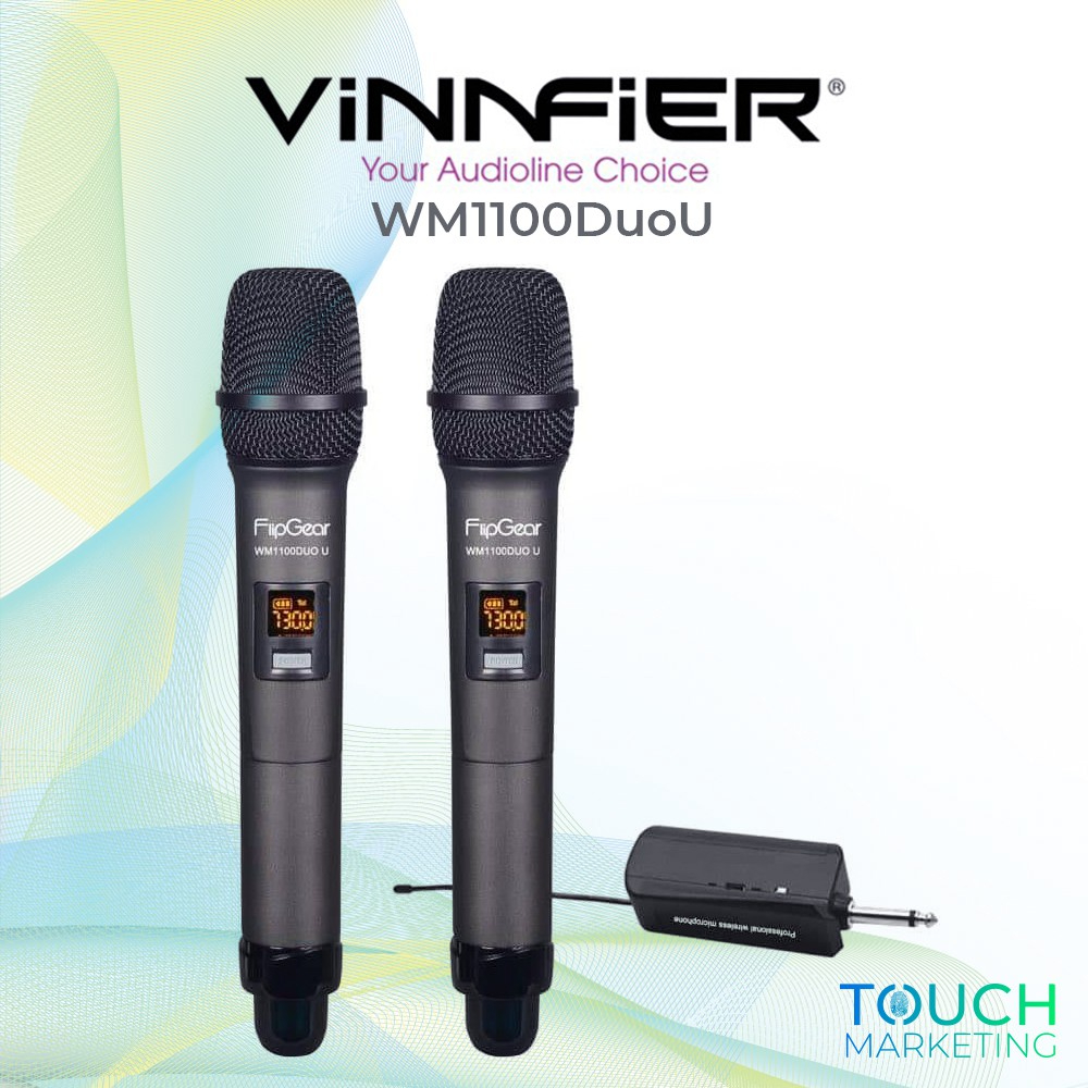 Vinnfier Flipgear WM1100DUO UC Professional UHF Wireless Microphone ...