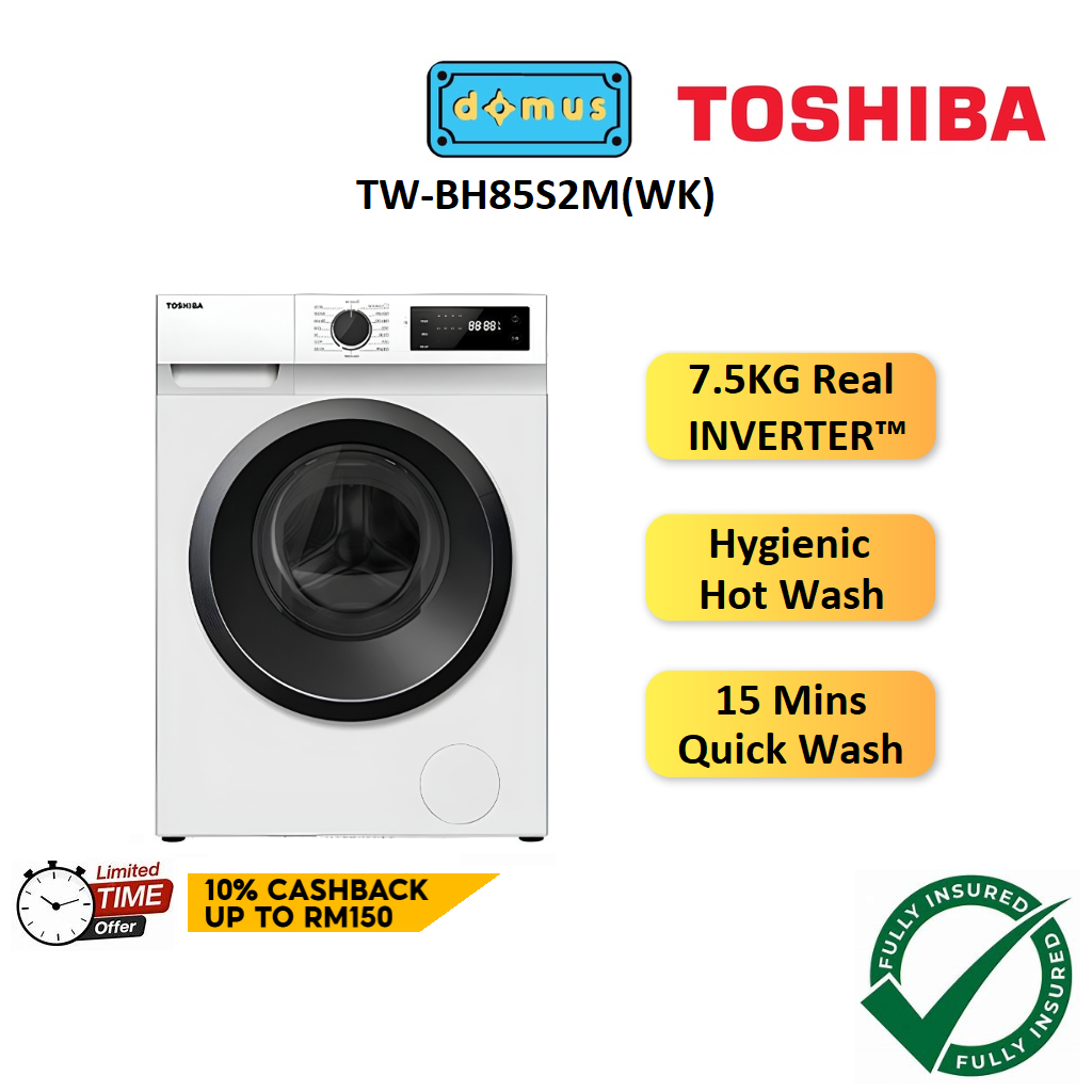 Toshiba Front Load Washing Machine Inverter 7.5KG With Quick Wash Washer Mesin Basuh 洗衣机 洗衣機 TW ...