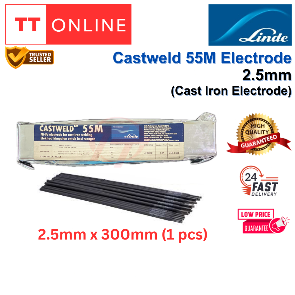 LINDE Castweld 55M Electrode/ Cast Iron Welding Rod/ Cast Iron ...