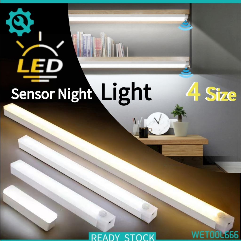Led Sensor Night Light 10cm 20cm 30cm 50cm USB Rechargeable Motion ...