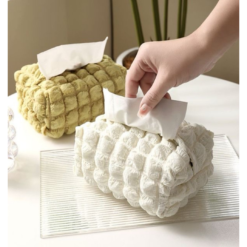Nordic Cloud Fluffy Ins Tissue Box Tissue Cover White Asthetic Car ...
