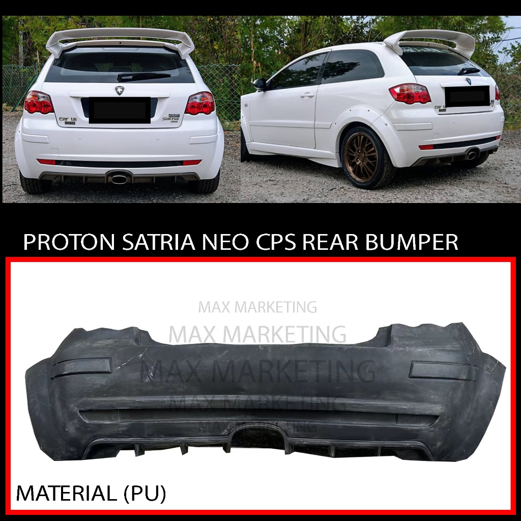 PROTON SATRIA NEO CPS REAR BUMPER (PU GETAH ) SKIRT LIP BODYKIT ...