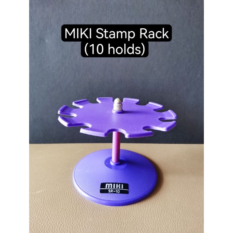 MIKI - Plastic Rotable Rubber Stamp Rack Holder 10 Holds / Pemegang rak ...