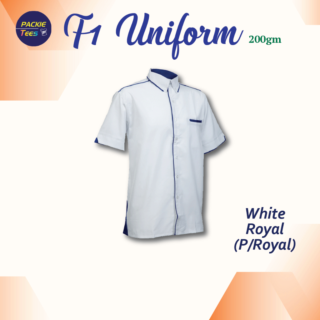 CORPORATE UNIFORM WHITE F11638 65% POLYESTER/35% VISCOSE COLLAR SHORT ...