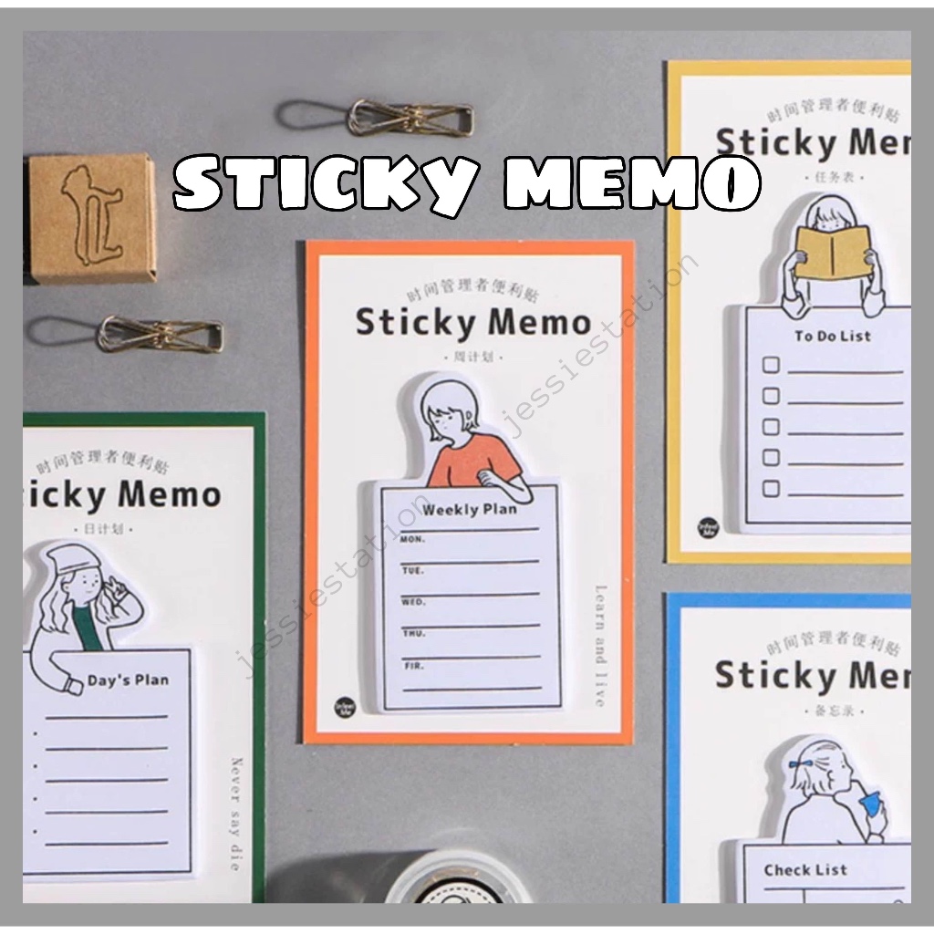 Sticky Memo / Cute Illustration Sticky Note Mini Memo 30 Sheets ...
