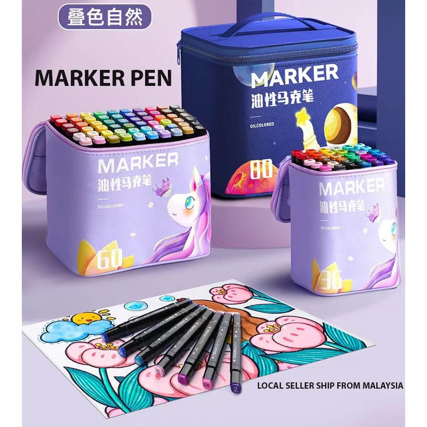 Dual Head Paint Marker Pen Set - Sketch Drawing Colour Marker Art ...