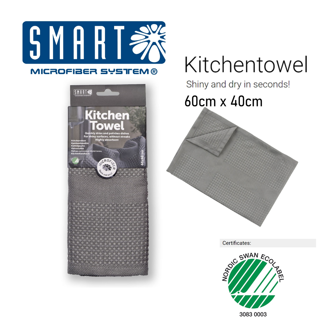 SMART Microfiber System 60cm x 40cm Kitchen Towel - Highly Absorbent ...