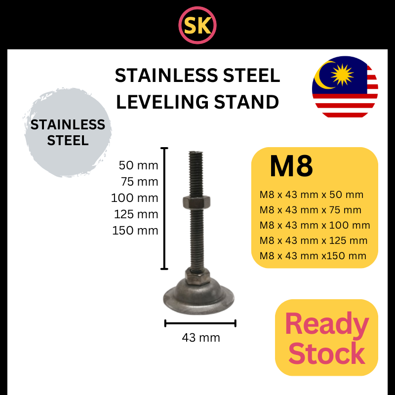 M8 STAINLESS STEEL LEVELING STAND WITH NUT/LEVELING MOUNT /LEVELING ...