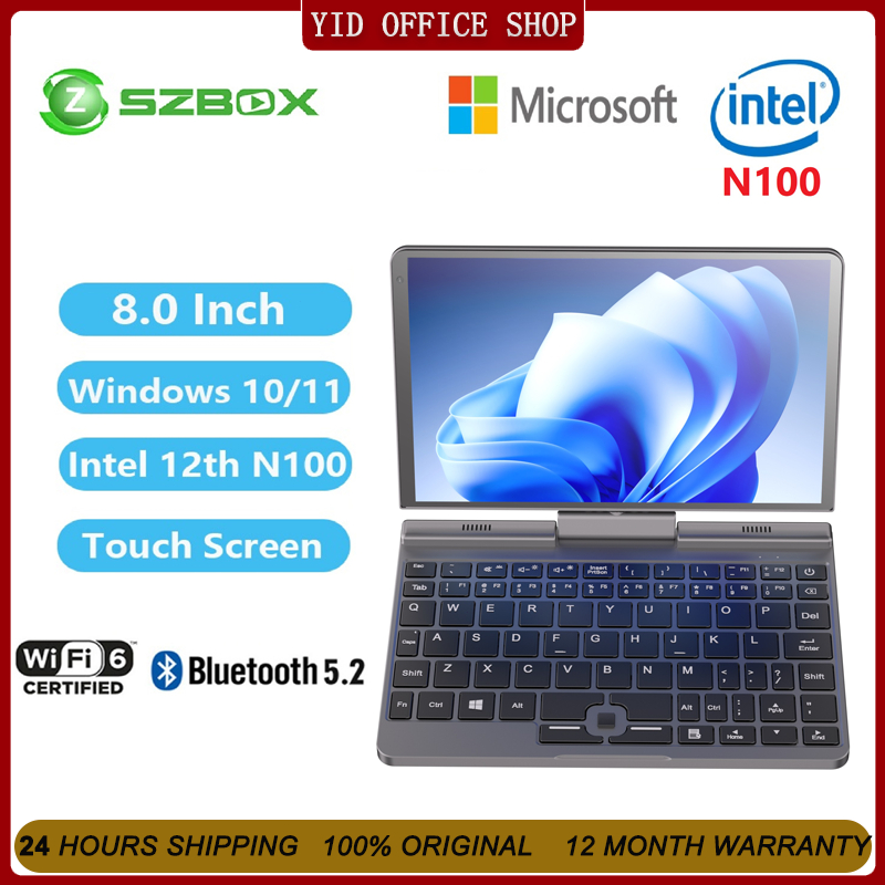 P8 Pocket Laptop Alder Lake N100 8 Inch Touch Screen 12G DDR5 Windows ...