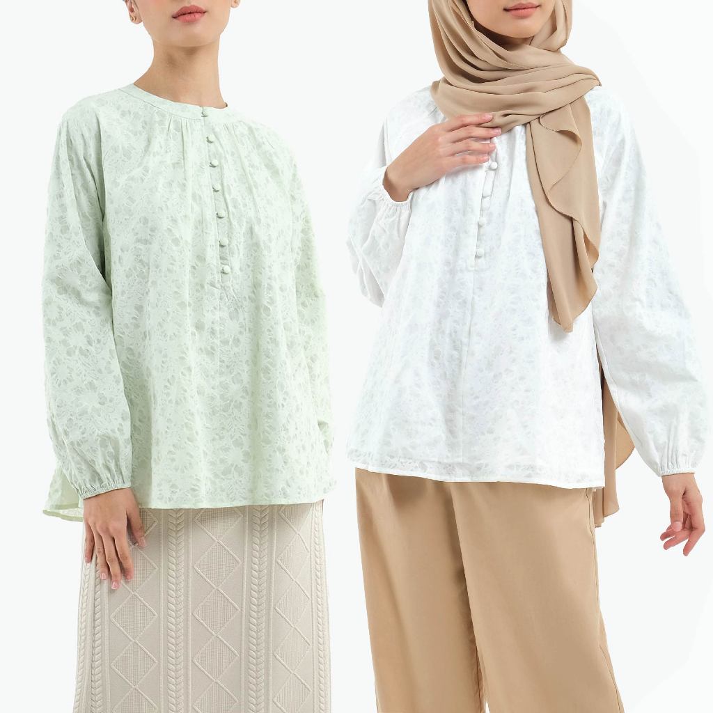 Poplook Ignacia Henley Button Blouse | Shopee Malaysia
