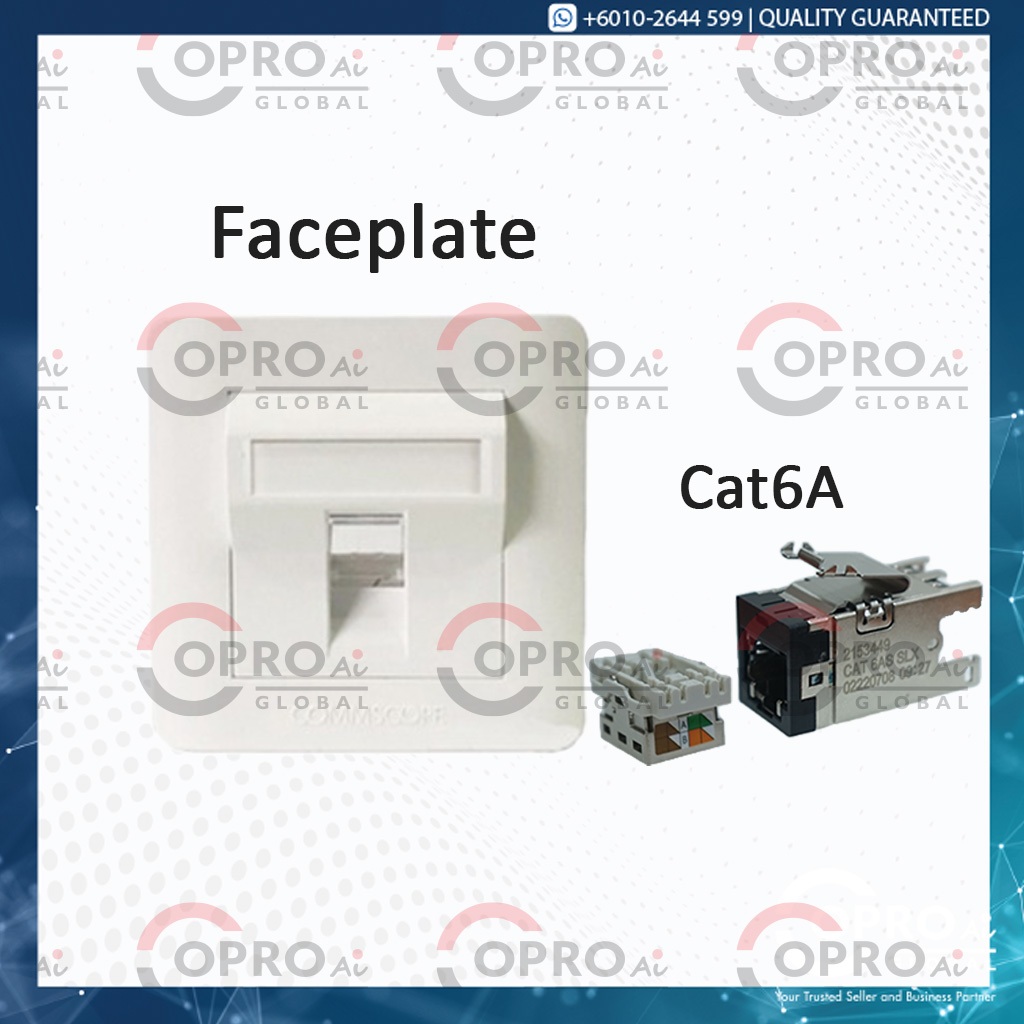 [1 GANG] Commscope AMP® Ori Faceplate 45Degree Angle RJ45 RJ11 CAT 3 ...