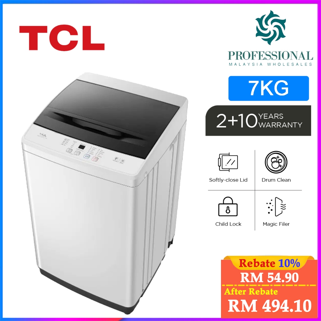 TCL 7KG/ 8KG/ 10KG Top Load Washing Machine Magic Filter Drum Clean Mesin Basuh | Shopee Malaysia