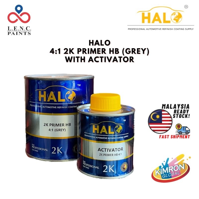 Halo 4:1 2K Primer HB Grey 850ml + Activator 250ml | Shopee Malaysia