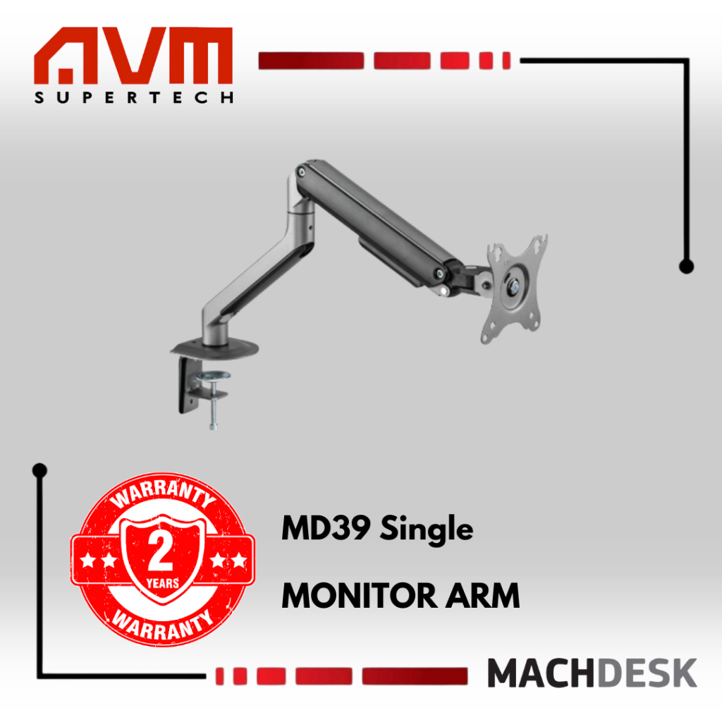AVM MACHDESK MD39 Single Spring-Assisted Monitor Arm - GREY | Shopee ...
