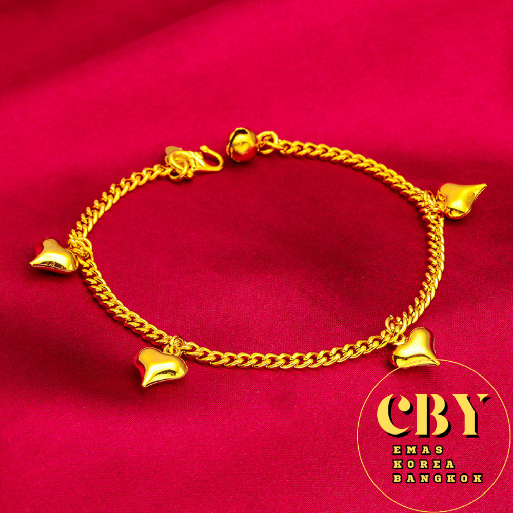 Rantai Tangan Emas Bangkok Perempuan emas 916 gantung emas korea 24k ...
