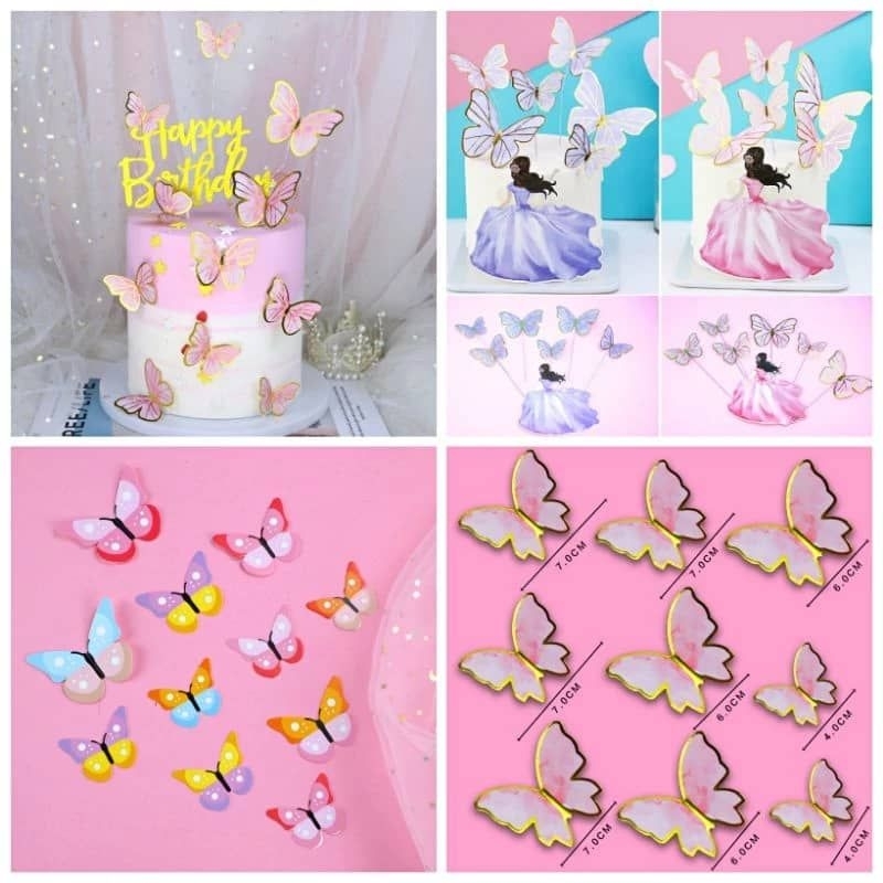 ready stock cake topper cake deco toy birthday cake topper butterfly ...