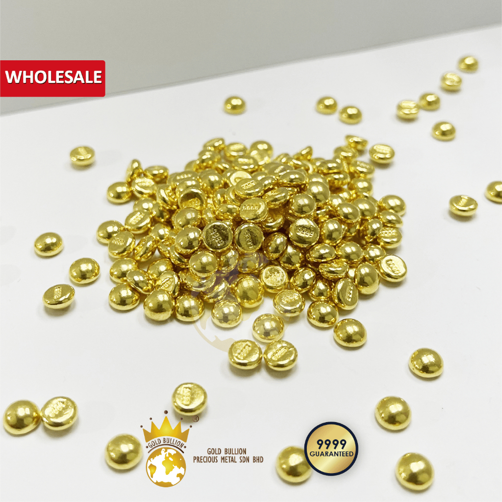 Pure Gold 999.9 Solid Gold Bean 小金豆 0.5g/1g/2g/3g (High Polish) (Free Bottle) | Shopee Malaysia