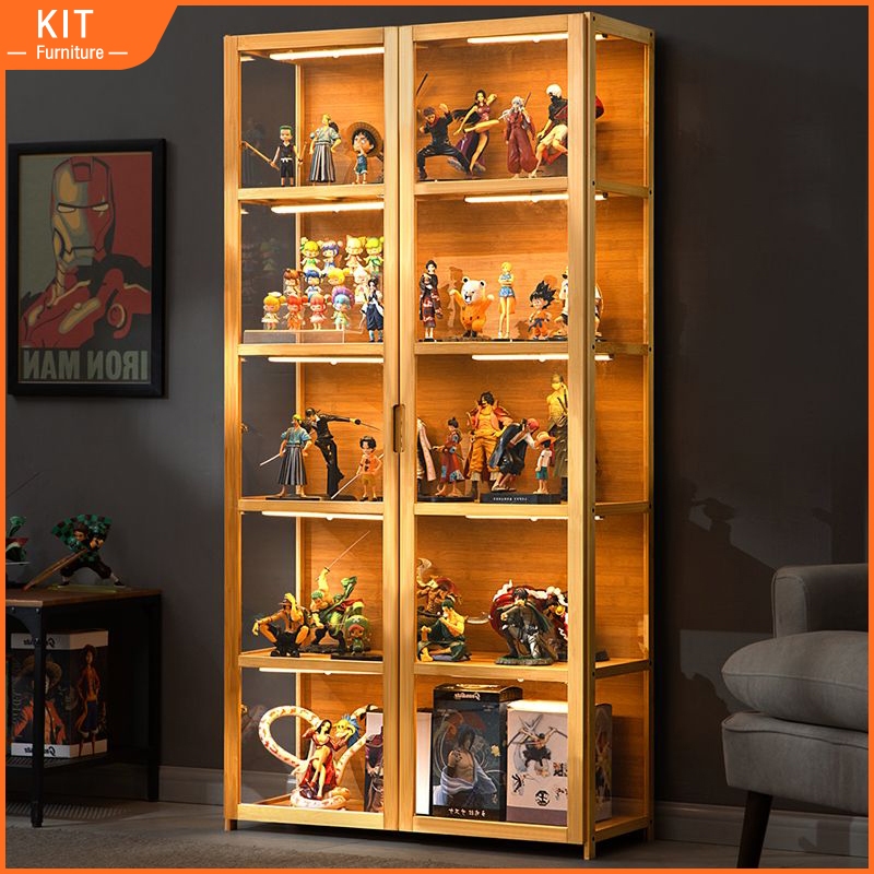 2024 Display Cabinet Storage Box 2 Door Open Transparent Glass Acrylic ...