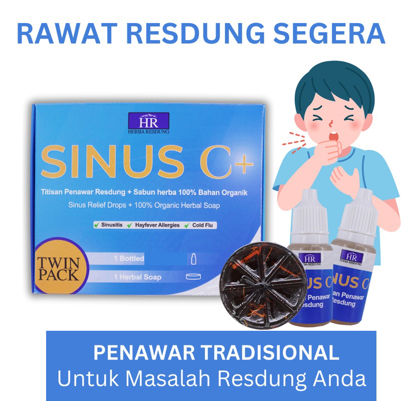 Sinus c+ Twin pack with soap penawar resdung ( sabun + retainer oil ...
