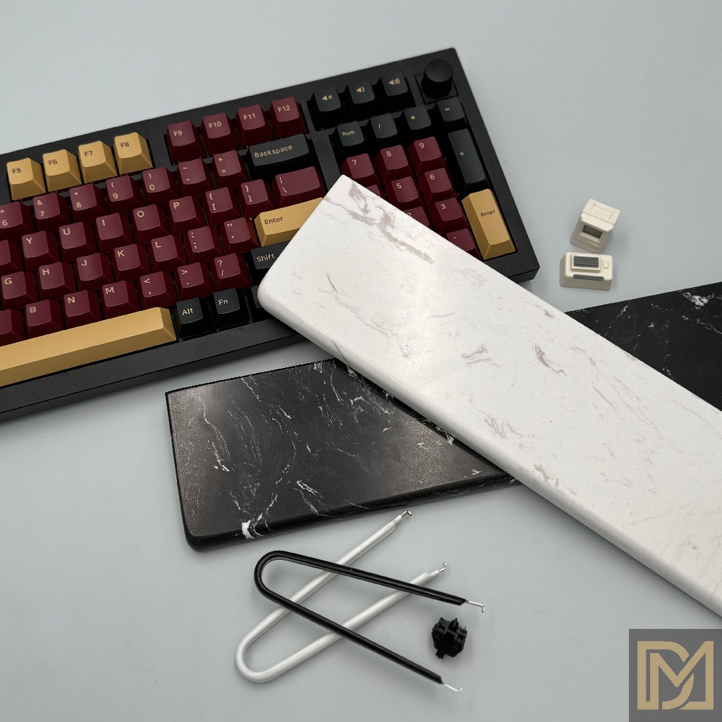 [CUSTOM AVAILABLE] Resin & Quartz Hand Rest Mechanical Keyboard Pearl ...
