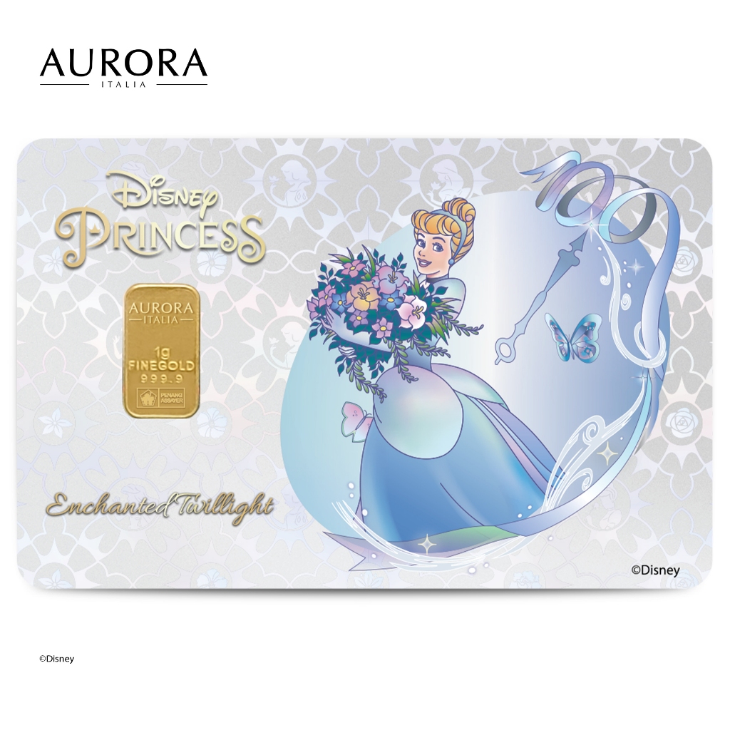 DISNEY X AURORA ITALIA (1g) 999.9 Princess Collection Cinderella 2 ...