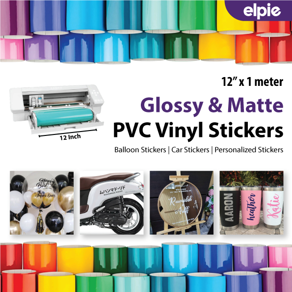 12" x 1 meter Glossy & Matte PVC Vinyl Stickers / Balloon Stickers ...