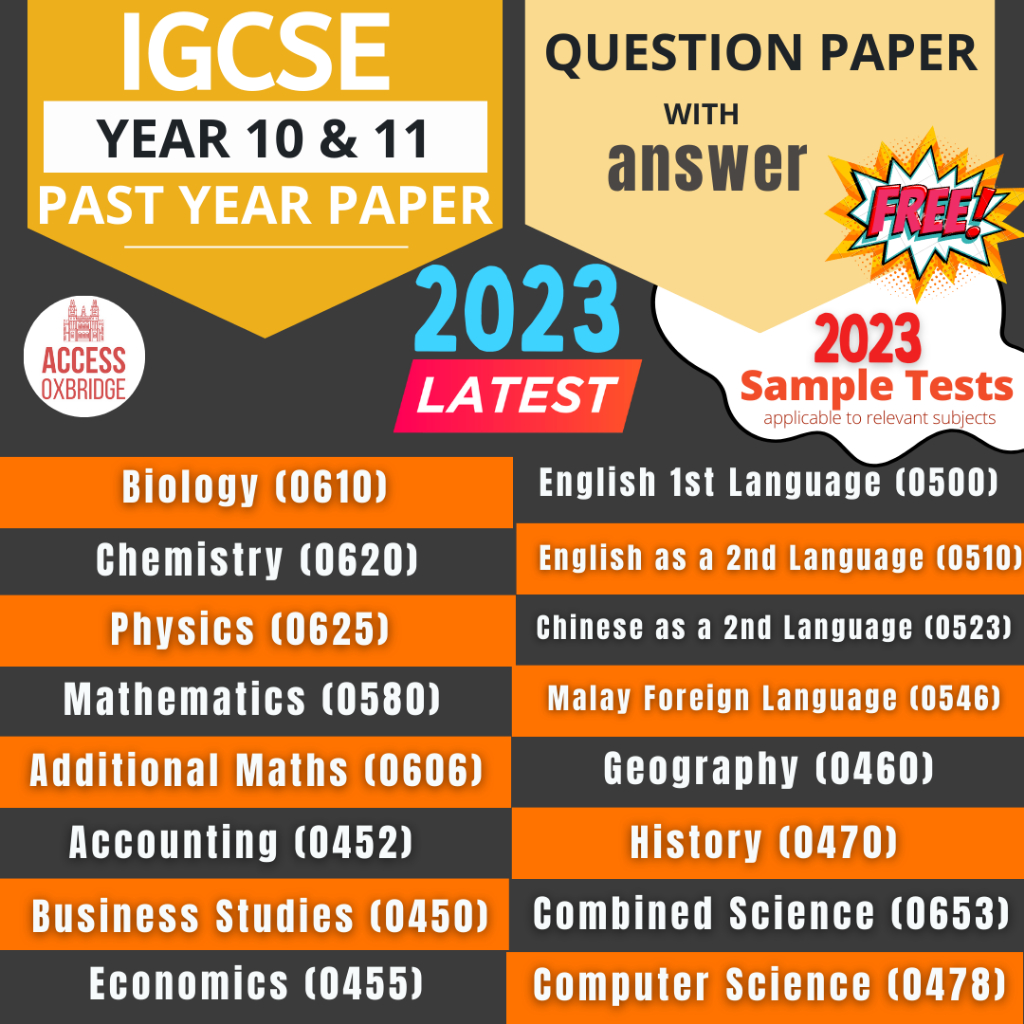 I3 IGCSE Past Year Paper ⭐Latest + Answer Biology Business Studies ...
