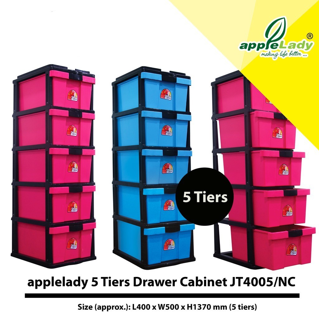 Applelady 5 Tiers Plastic Drawer/5 Tiers Cabinet/Storage Cabinet ...