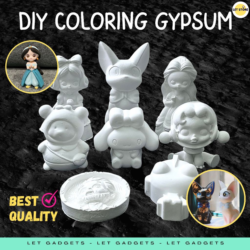 [DIY Coloring Gypsum] Gypsum 2D 3D Plaster Ceramic Pottery Figure ...